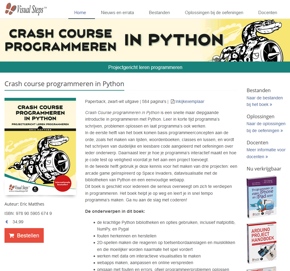 Crash course programmeren in Python Crash course programmeren in Python